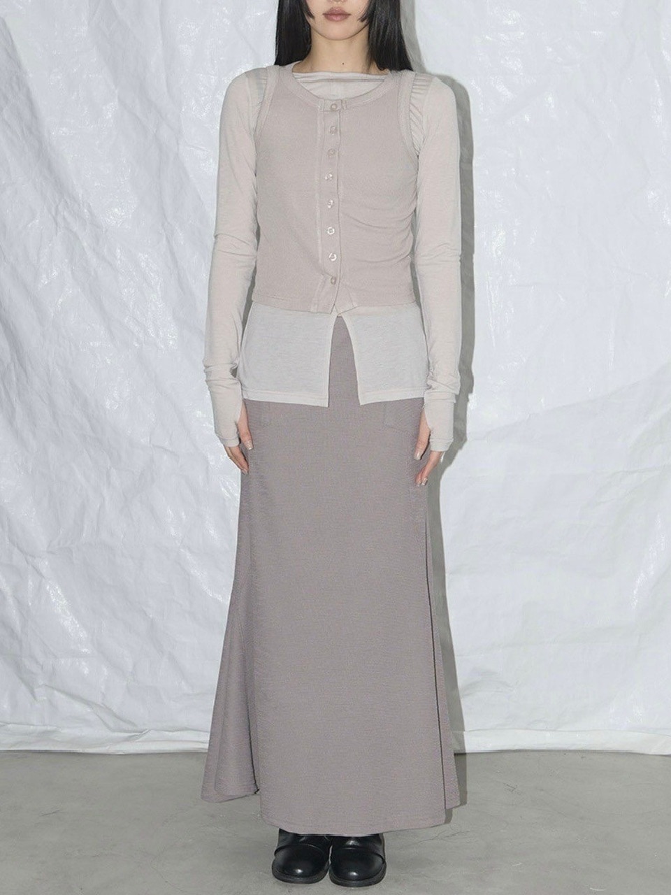 【楽天市場】正規品【FANCY CLUB】3-WAY BUTTON LAYERED LONG SLEEVE：Pressing