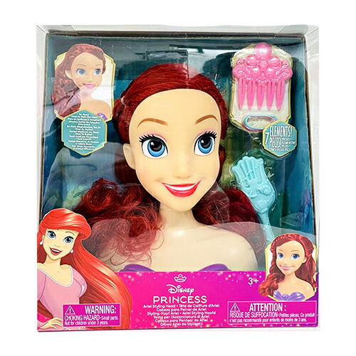 【楽天市場】ディズニープリンセス スタイリングヘッド アリエル ( 87046 ) 19630 おもちゃ 人形 ドール ヘアアレンジ ...