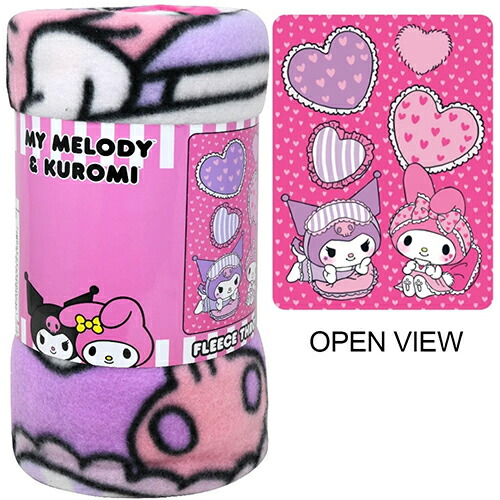 【楽天市場】マイメロディ ＆ クロミ フリースブランケット 19663 グッズ ひざかけ 毛布 薄手 防寒 あったかい やわらか素材 大判 ...