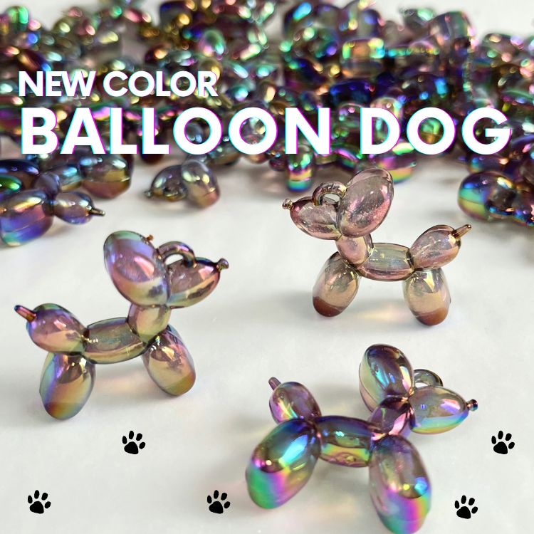 【楽天市場】【1個 バルーン 犬 クリアカラー ×オーロラ加工パーツ 】 風船 チャーム クリア 透明 ぶら下げ キーホルダー キーリング ストラップ 丸カン 金具 推し活 推し色 カラー ...