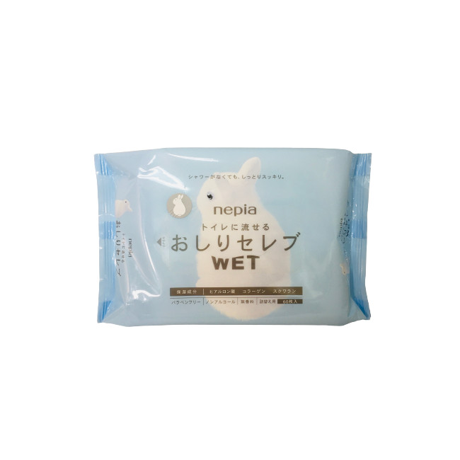【楽天市場】【あす楽】 ネピア おしりセレブ WET 詰替え用 60枚入 [ 医薬部外品 日本製 nepia ネピア(nepia) トイレに流せる お尻セレブ おしりふき お尻ふき ...