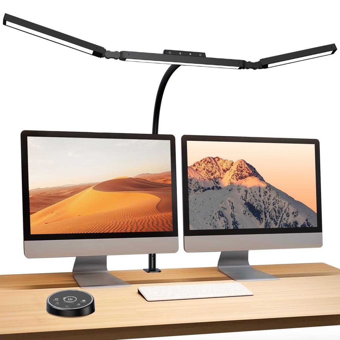 【楽天市場】BeaNet デスクライト LED 幅98cm 「無線リモコン・3光源Max版・環境補助光・独立制御・2000Lx」 クランプ 電気スタンド 多角度調節 4段階調光調色 「24W ...