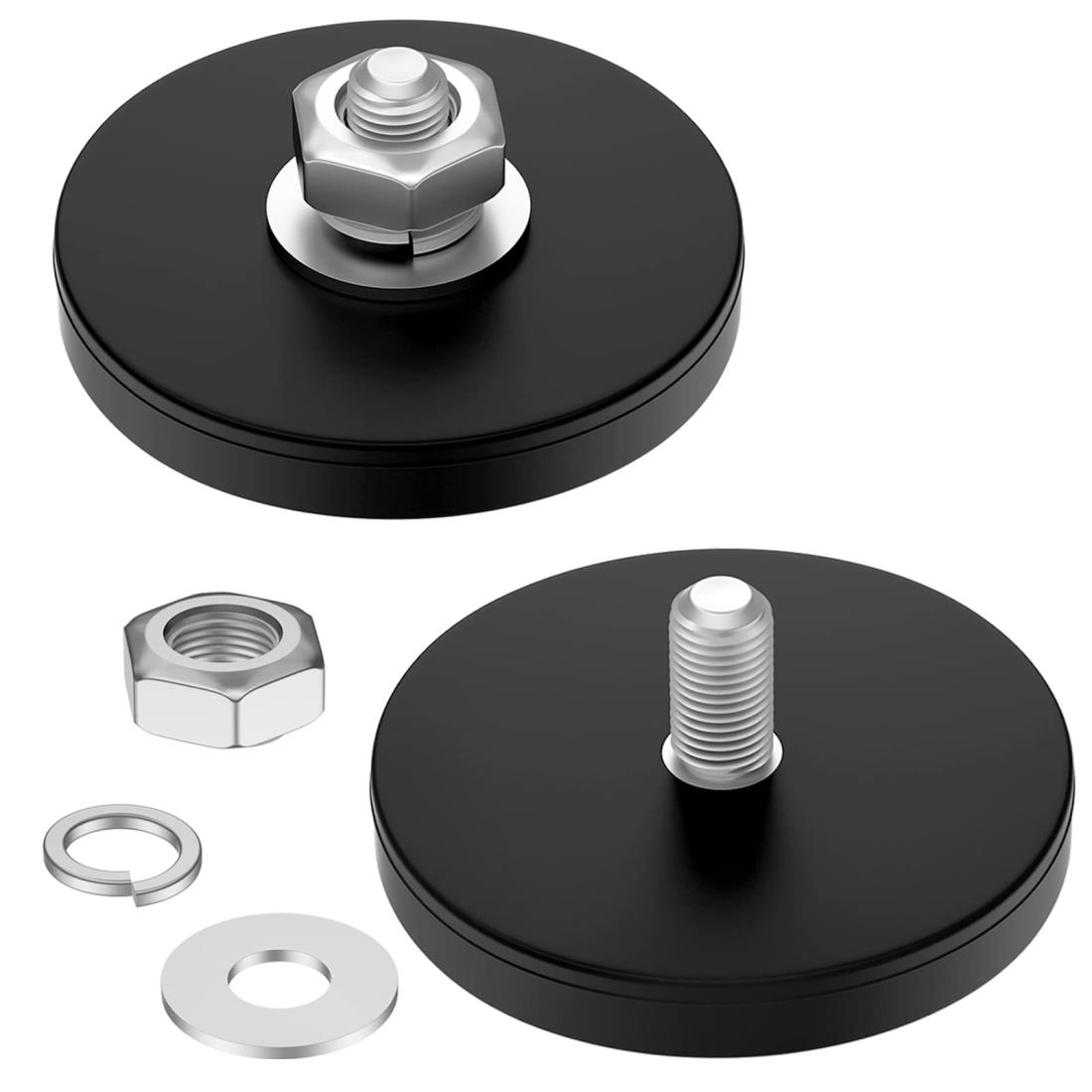 【楽天市場】超強力磁石タイプ 丸型マグネット台座 ，ネオジム磁石ラバーコーティング M6 ネジ付きスタッド付きネオジム磁石ベース マグネット式 ...