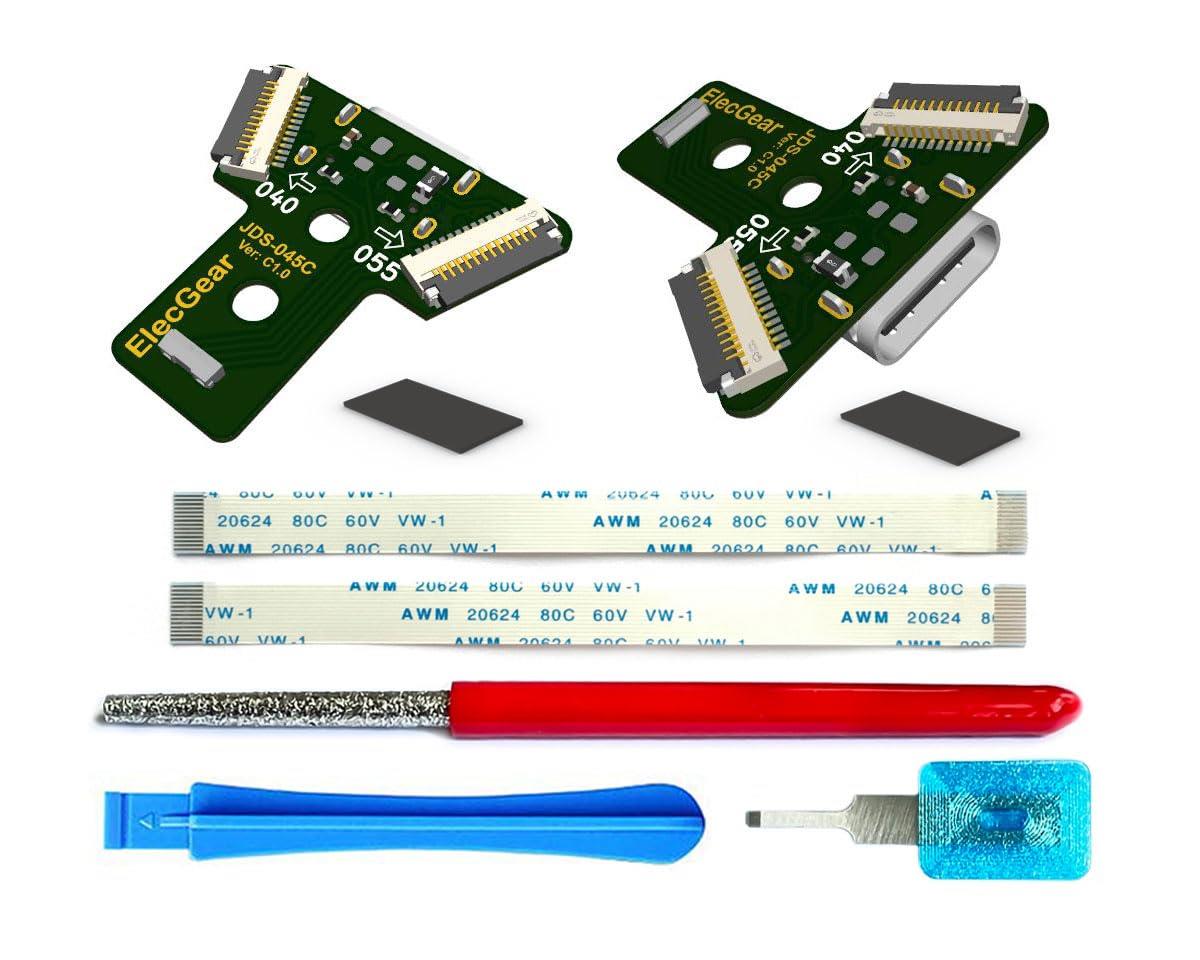 【楽天市場】ElecGear 2個 USB C充電ポートPCB 用の第2世代 PS4 コントローラー、DS4 を Micro-USB 入力 ...