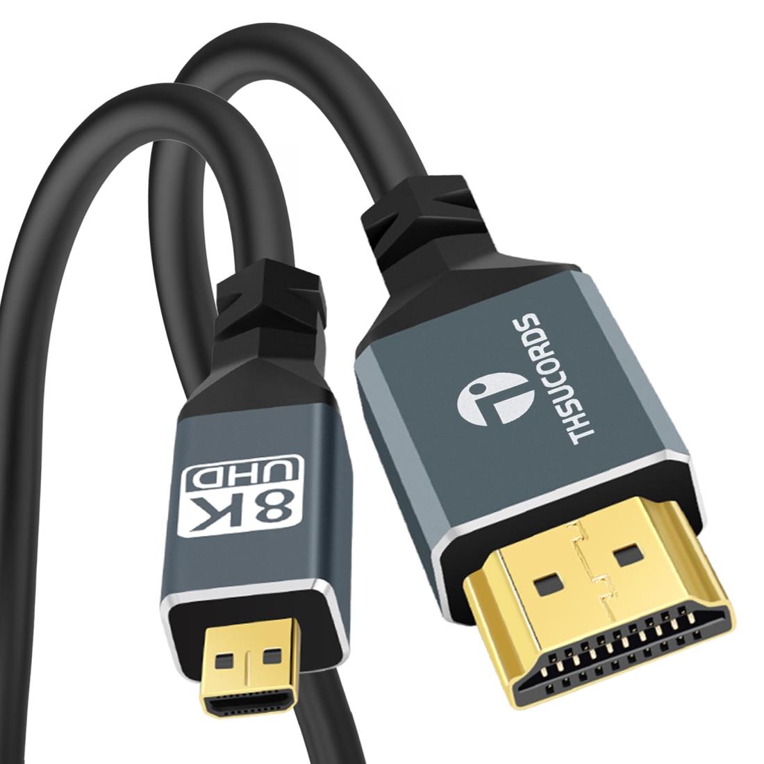 【楽天市場】Thsucords 超薄型 8K 4K Micro HDMI - HDMIケーブル 0.5M 柔軟 ソフト スリム Micro HDMI 2.1 リード 48Gbps 高速 8K ...