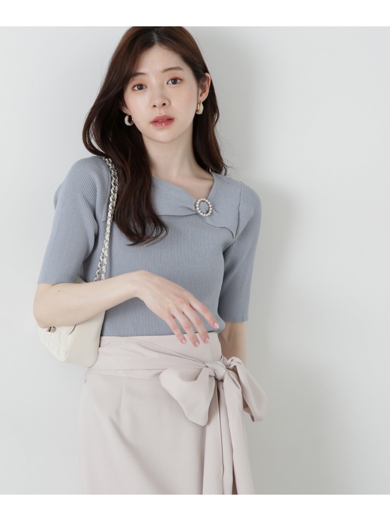 【楽天市場】パールデザインニット PROPORTION BODY DRESSING プロポーションボディドレッシング トップス ニット ブルー ...