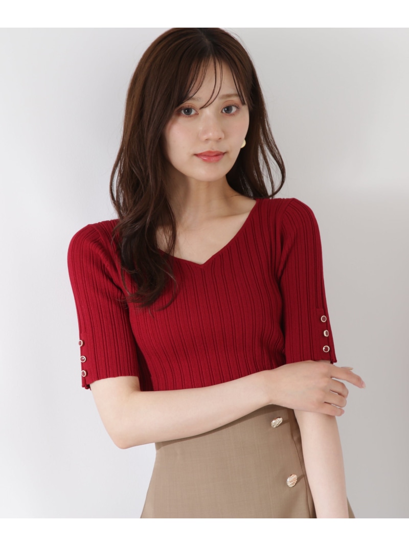 【楽天市場】ハートネック半袖リブニット PROPORTION BODY DRESSING プロポーションボディドレッシング トップス ニット ...