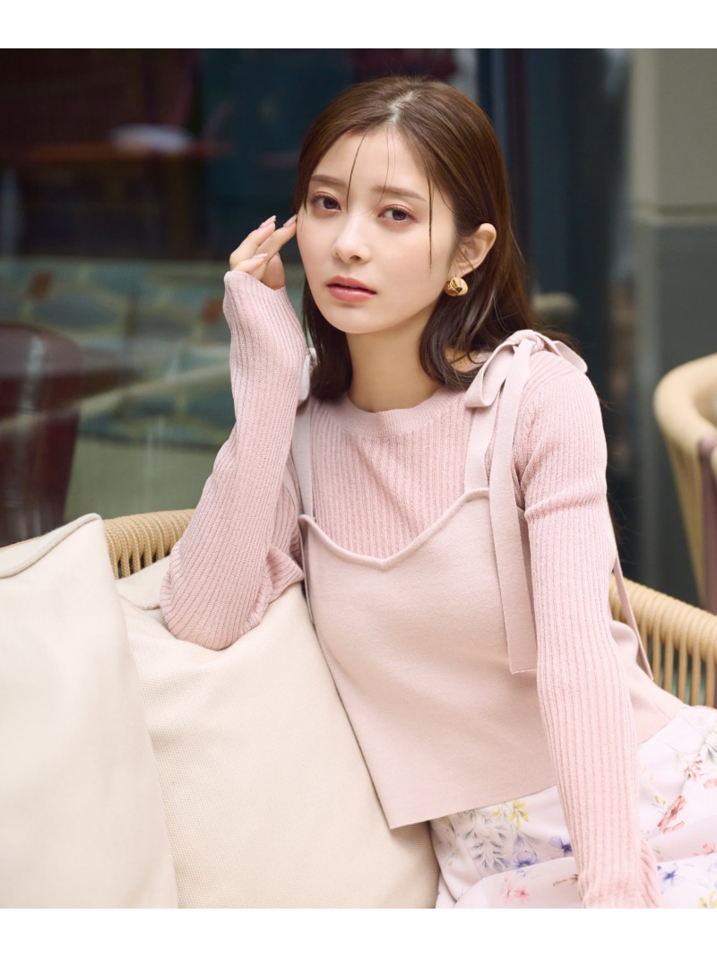 【楽天市場】リボンビスチェレイヤードニット PROPORTION BODY DRESSING プロポーションボディドレッシング トップス ...