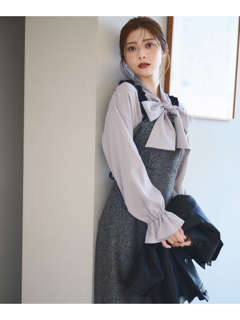 【楽天市場】【SALE／30%OFF】リボンシャツ WEB限定 24AWカラー:キャメル PROPORTION BODY DRESSING ...