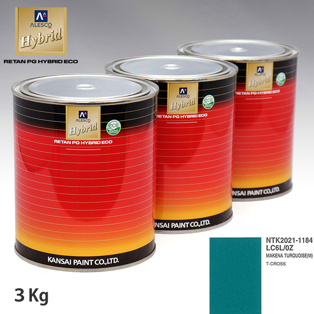 【楽天市場】関西ペイント ハイブリッド 調色 VOLKSWAGEN/AUDI LC6L/0Z MAKENA TURQUOISE 3kg（希釈済 ...