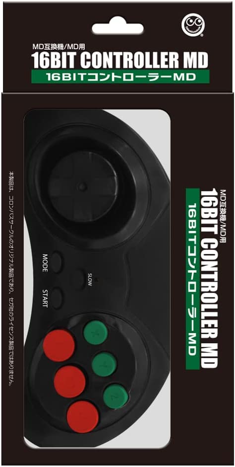 【楽天市場】\ポイント5倍／ MD用コントローラー 16ビットコントローラーMD ブラック メガドライブ コントローラー コロンバスサークル ...