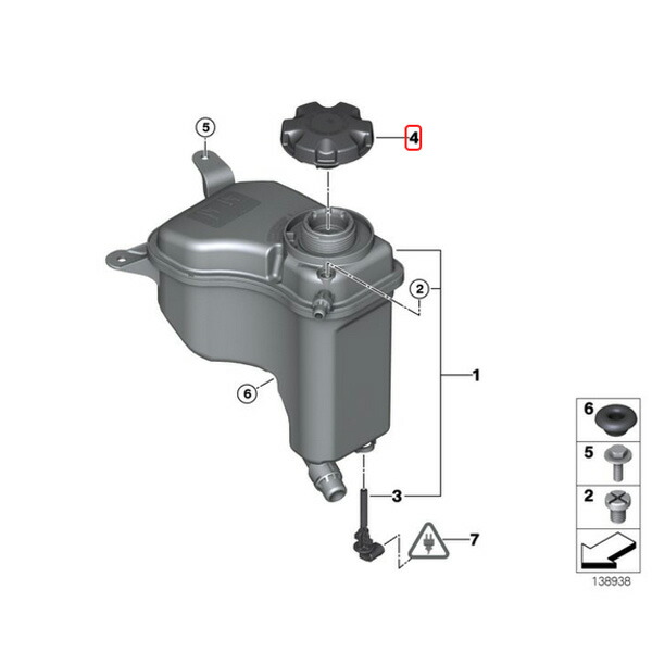 【楽天市場】febi bilstein製 BMW E87 E88 E82 F20 ラジエーターサブタンクキャップ/リザーバータンクキャップ 17117639020 17117521071 ...