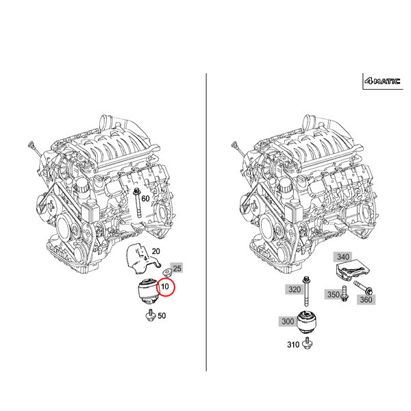 【楽天市場】純正OEM CORTECO製 ベンツ W211 R230 E320CDI E500 E550 SL550 エンジンマウント 左右 ...