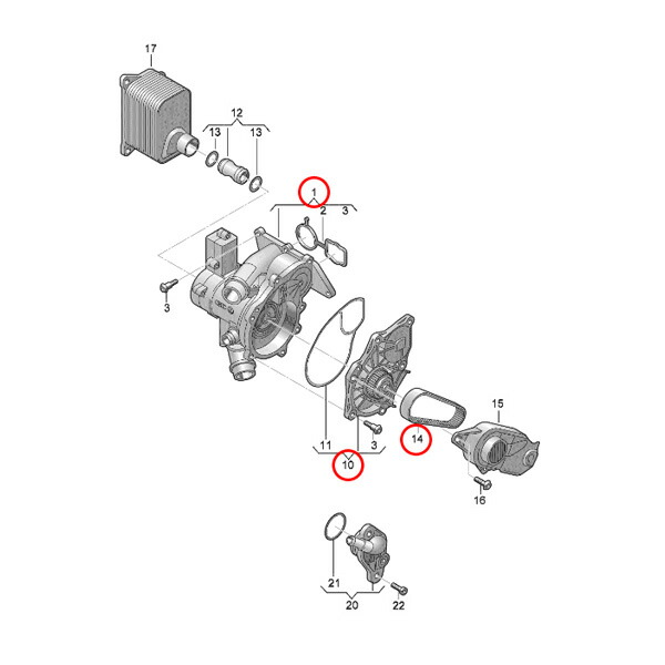 【楽天市場】INA製 AUDI アウディ A5 8T/8F F5 A6 4G/C7 4A/C8 A7 4G 4K Q2 GA ウォーターポンプ ...