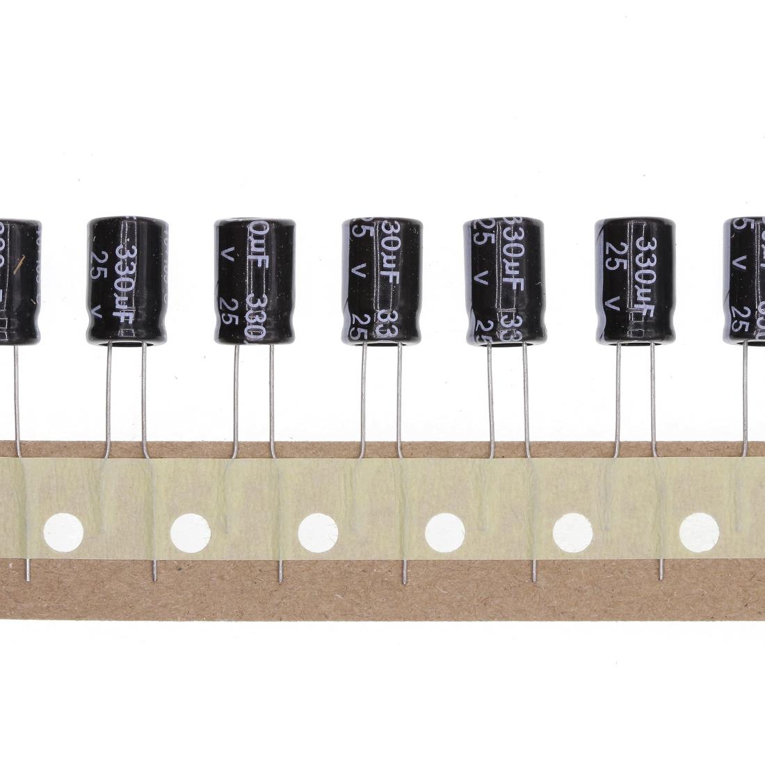 【楽天市場】50 個 25V 330UF プラグインアルミ電解 コンデンサ 8x12 8*12mm：PS-Direct