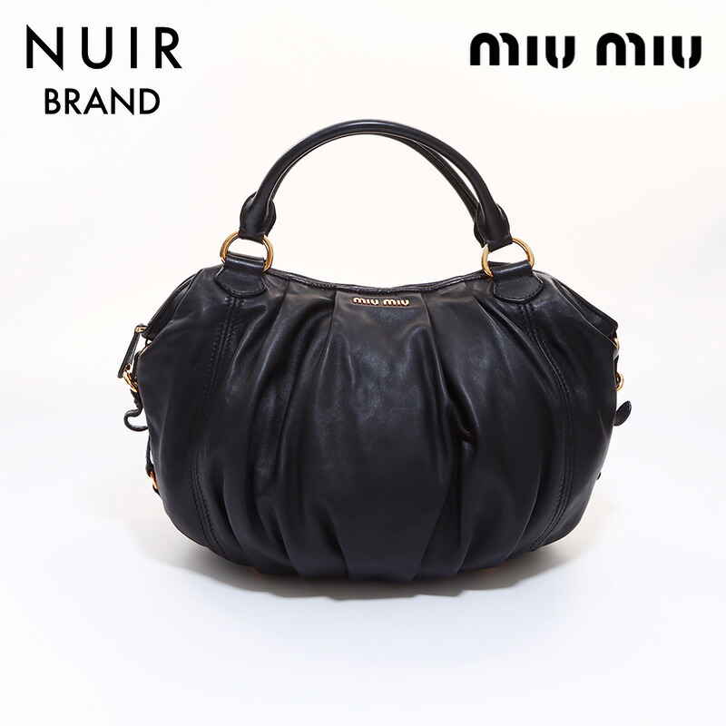 【楽天市場】【8%OFF&P5倍!】ミュウ ミュウ Miu Miu レザー ハンドバッグ ブラック WS6820 【中古】【8/12 1:59 ...