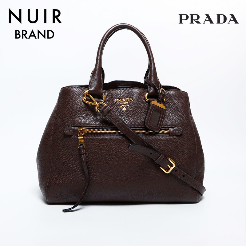 【楽天市場】【全品10％OFFクーポン!!】プラダ PRADA レザー 2way ハンドバッグ ブラウン WS8457 【中古】：NUIR BRAND 楽天市場店