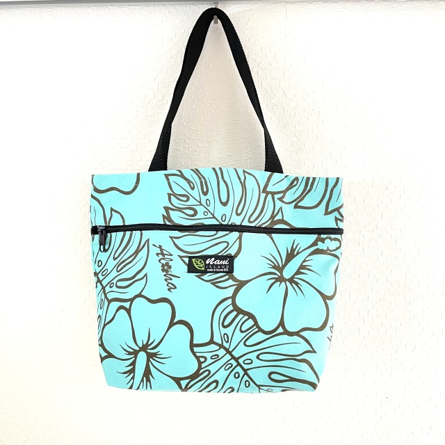 【楽天市場】【Nani Island】トートバッグ リバーシブル ファスナー付きポケット ハワイアン モンステラ ハイビスカス ハワイアン柄 ...