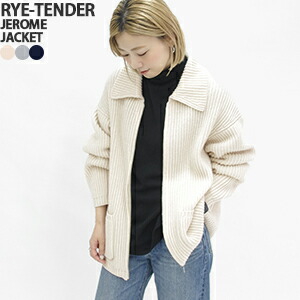 【楽天市場】【レビュークーポン対象外】【70%OFF】ライテンダー/RYE TENDER ジェロームジャケット ニット セーター 長袖 無地 ライトアウター 襟つき JEROME JACKET ...