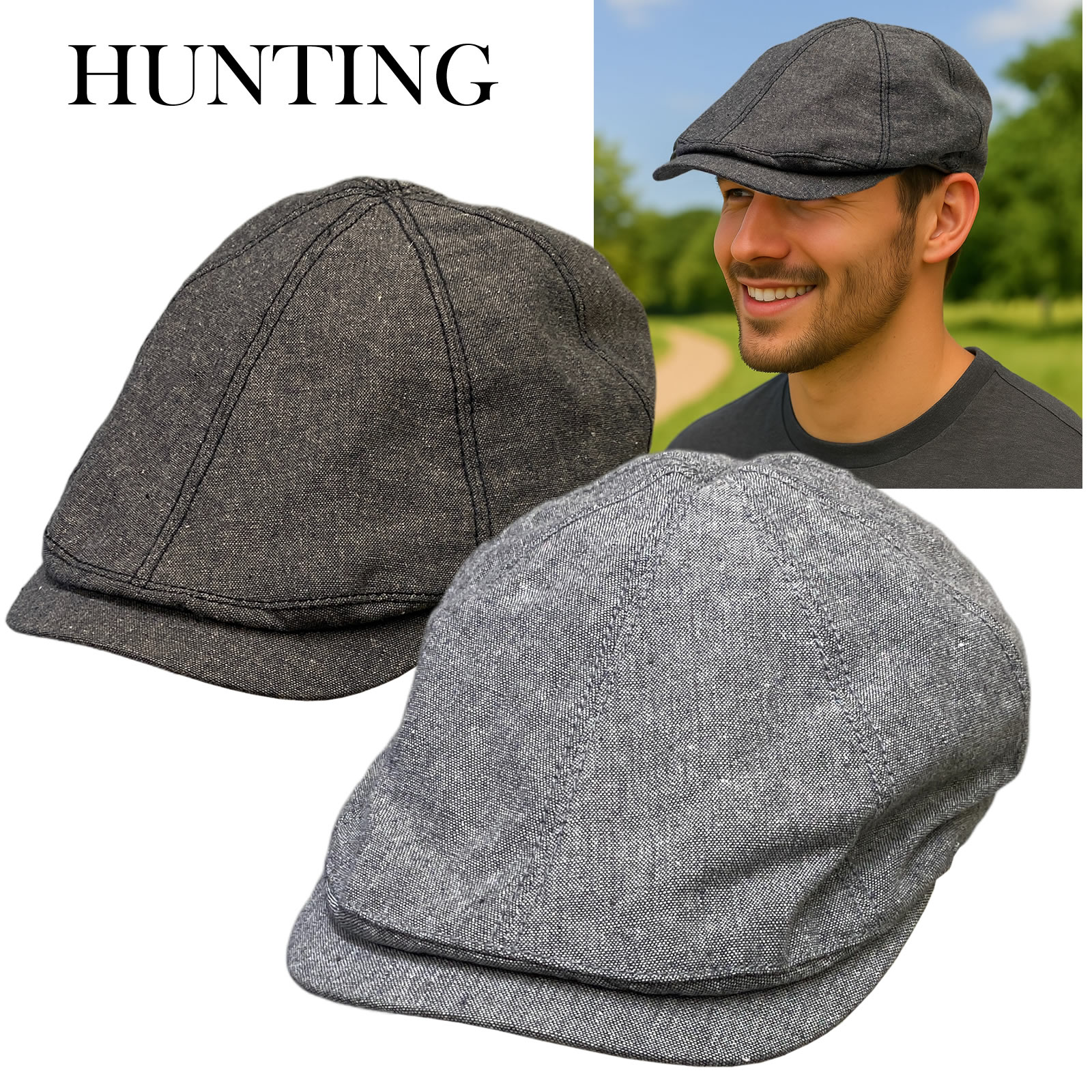 【楽天市場】在庫限り 送料無料 ハンチング メンズ 約57cm 綿100％ 無地 シンプルハンチング 帽子 男性：PUICK