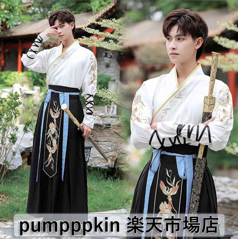 【楽天市場】漢服 コスプレ衣装 メンズ 大人 中華服 ハロウィン衣装 華流 武術 カンフー衣装 演出服 鳳凰 刺繍 長袖 チャイナ服 2点 ...