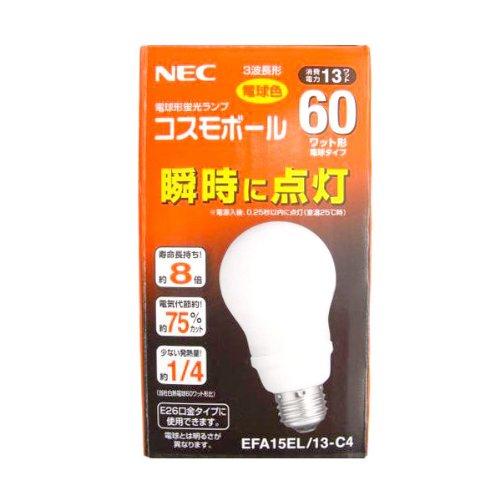 【楽天市場】【NEC】 電球形蛍光灯60W形電球色口金E26 EFA15EL/13-C4：pure bliss