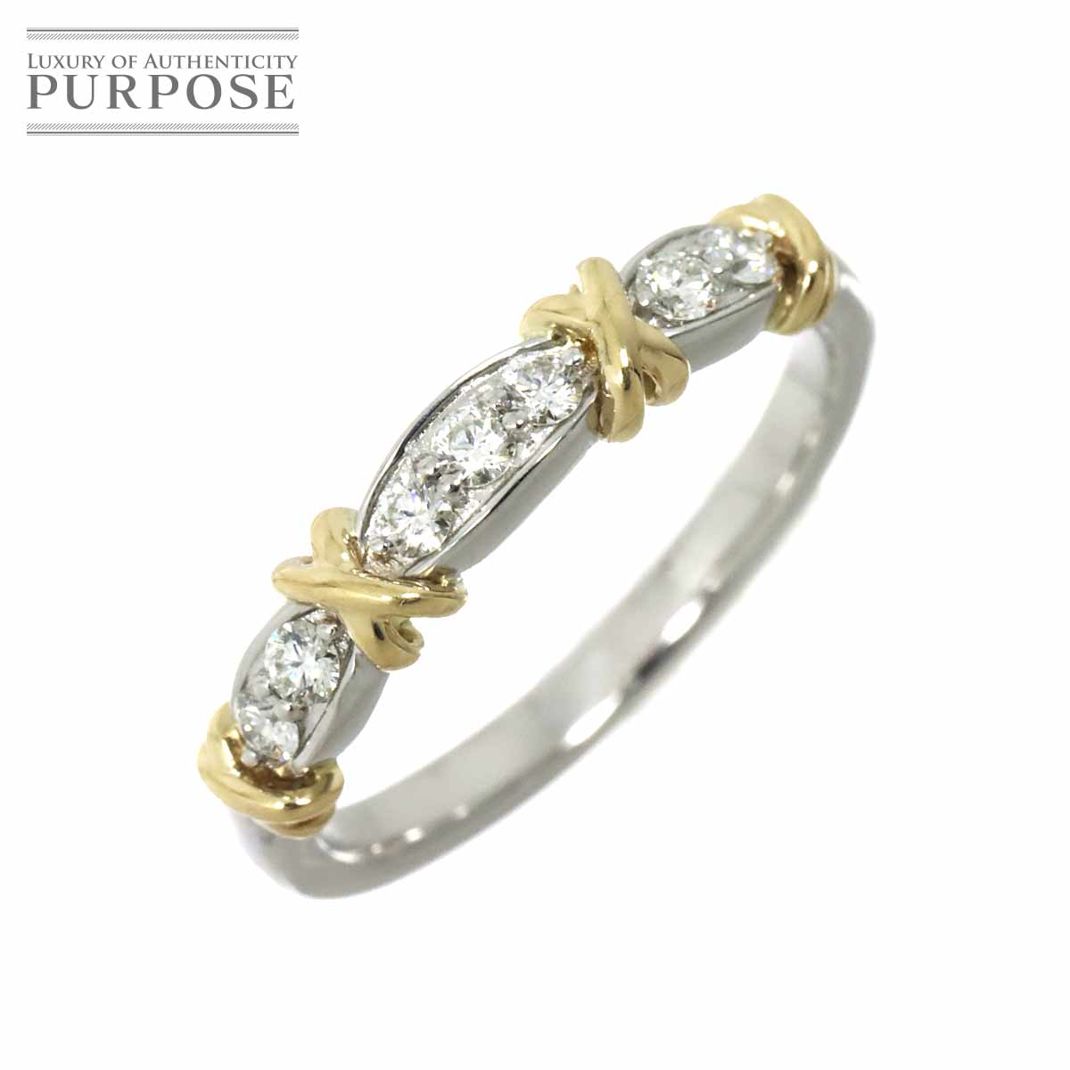 【楽天市場】【新品仕上げ】 リング 11号 ダイヤ 0.17ct Pt プラチナ K18 YG イエローゴールド 750 指輪 Diamond Ring【中古】：VINTAGE LOVER ...