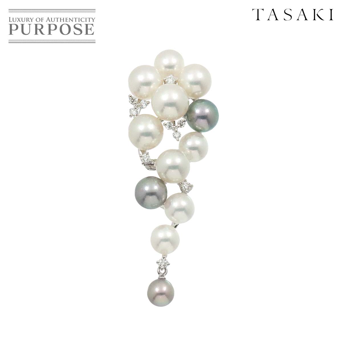 【楽天市場】【新品同様】 タサキ TASAKI アコヤ真珠 7.0-5.1mm ダイヤ 0.15ct ペンダント トップ K18 WG ホワイトゴールド 750 田崎真珠 Pendant ...