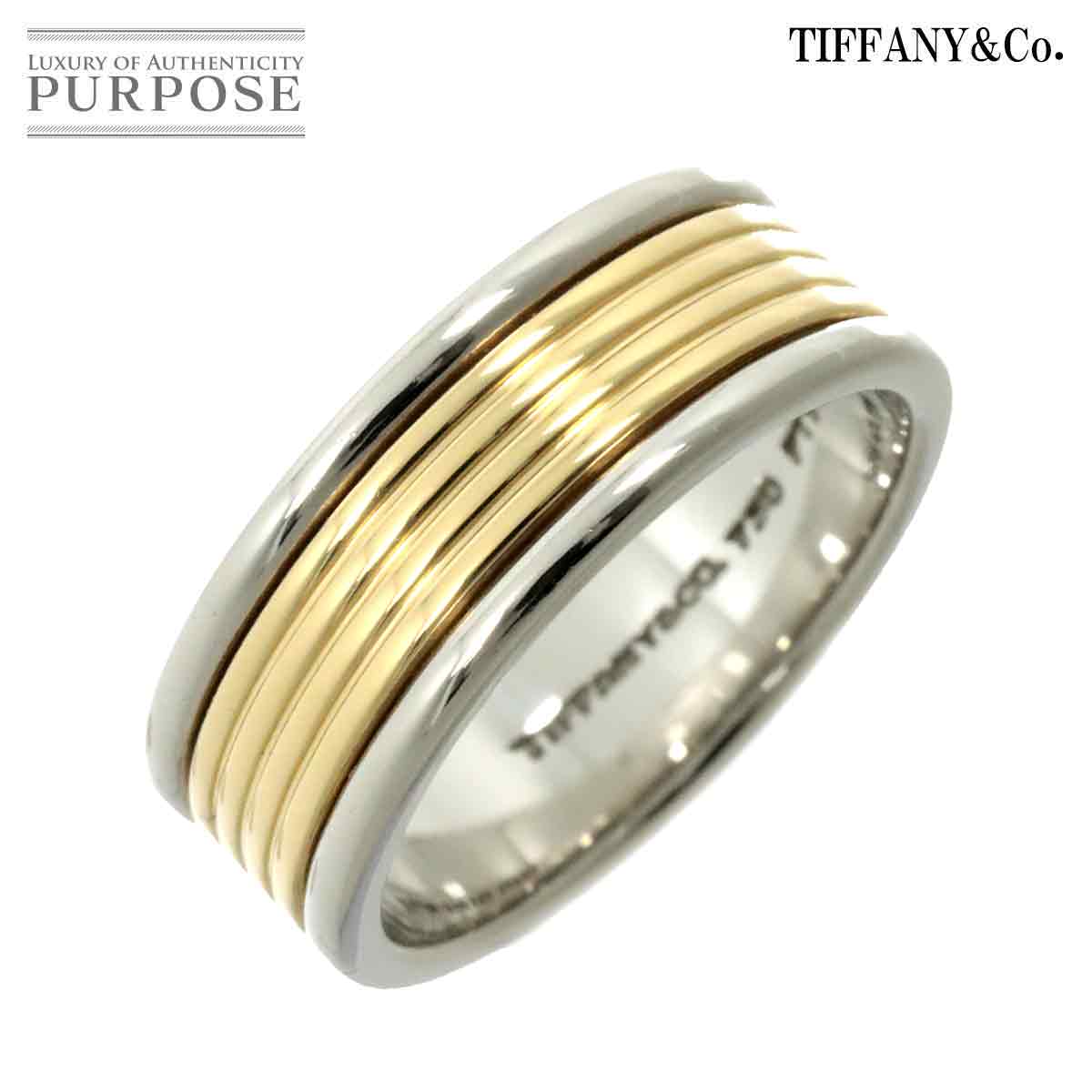 【楽天市場】【新品同様】 ティファニー TIFFANY&Co. 7号 リング プラチナ Pt K18 YG イエローゴールド 750 指輪 Band Ring【中古】：VINTAGE ...