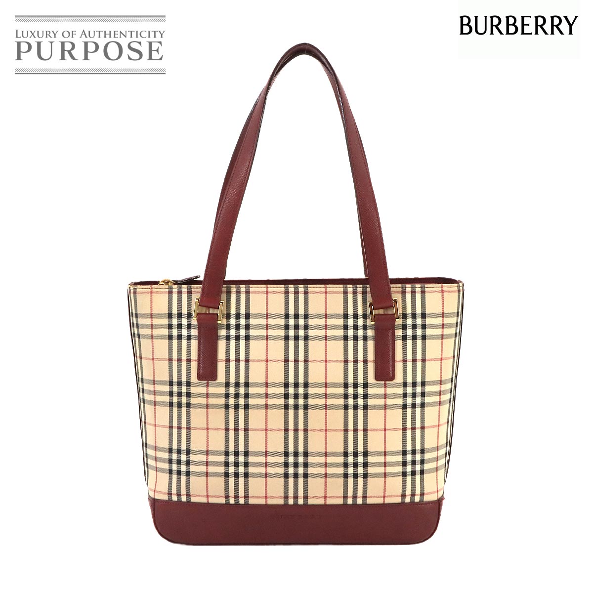 【楽天市場】バーバリー BURBERRY ノバチェック ショルダー バッグ キャンバス レザー ベージュ ブラック ボルドー ゴールド 金具 ...
