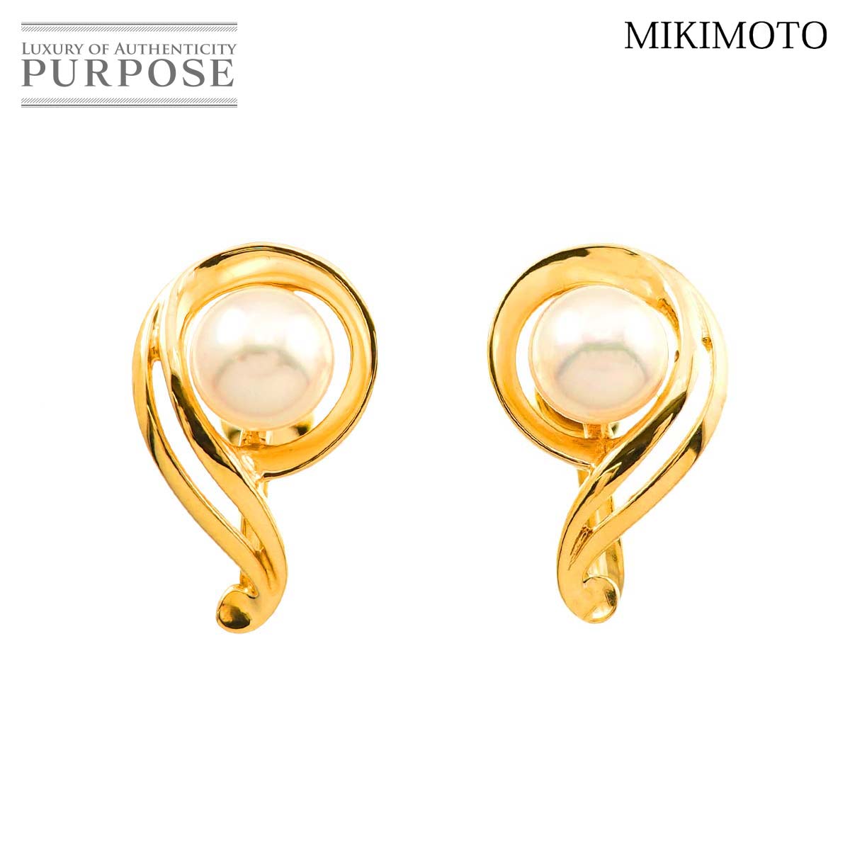 【楽天市場】【新品同様】 ミキモト MIKIMOTO アコヤ真珠 6.7mm イヤリング K14 YG イエローゴールド 585 パール Earrings【中古】：VINTAGE LOVER ...