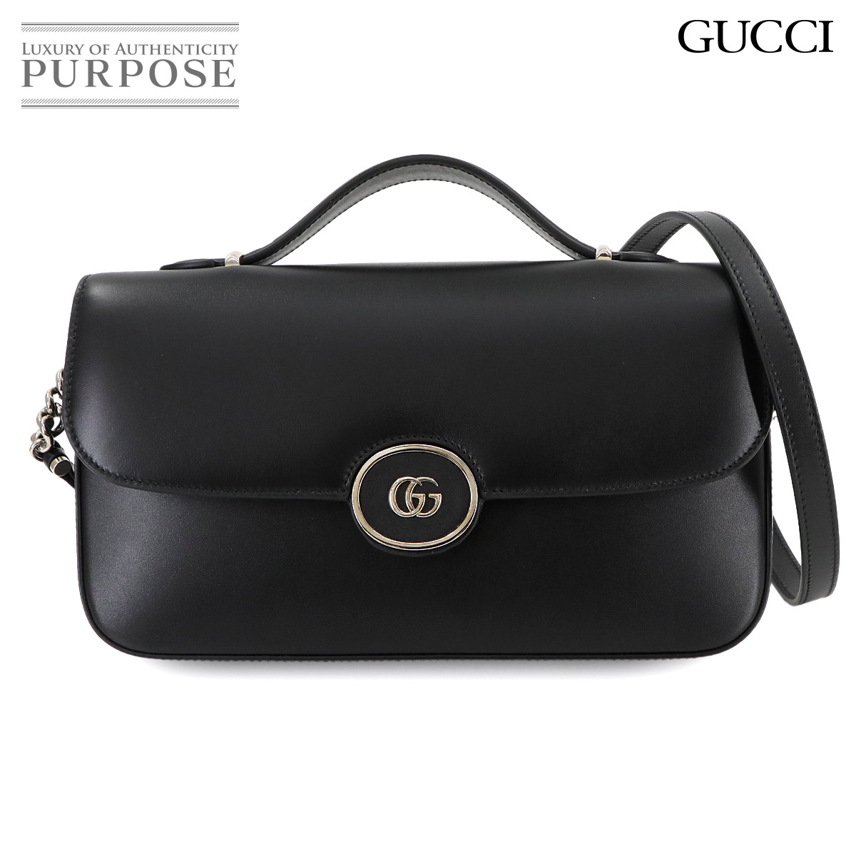 【楽天市場】【未使用 展示品】 グッチ GUCCI プチGG 2way ハンド ショルダー バッグ レザー ブラック 739721 Petite GG Bag 【中古】：VINTAGE ...