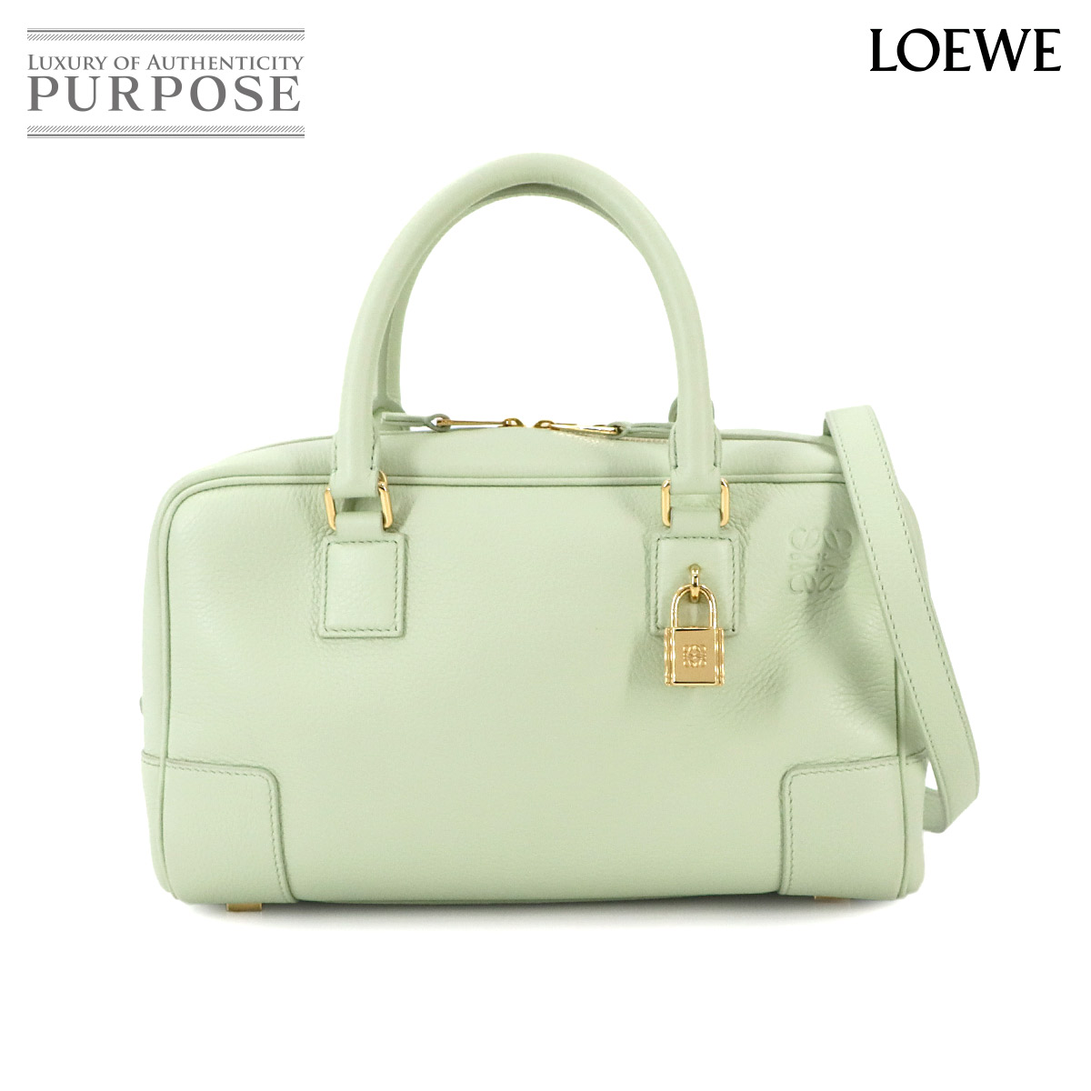 【楽天市場】【新品同様】 ロエベ LOEWE アマソナ 23 2way ハンド ショルダー バッグ レザー ライトグリーン ゴールド 金具 Amazona 23 【中古】：VINTAGE ...