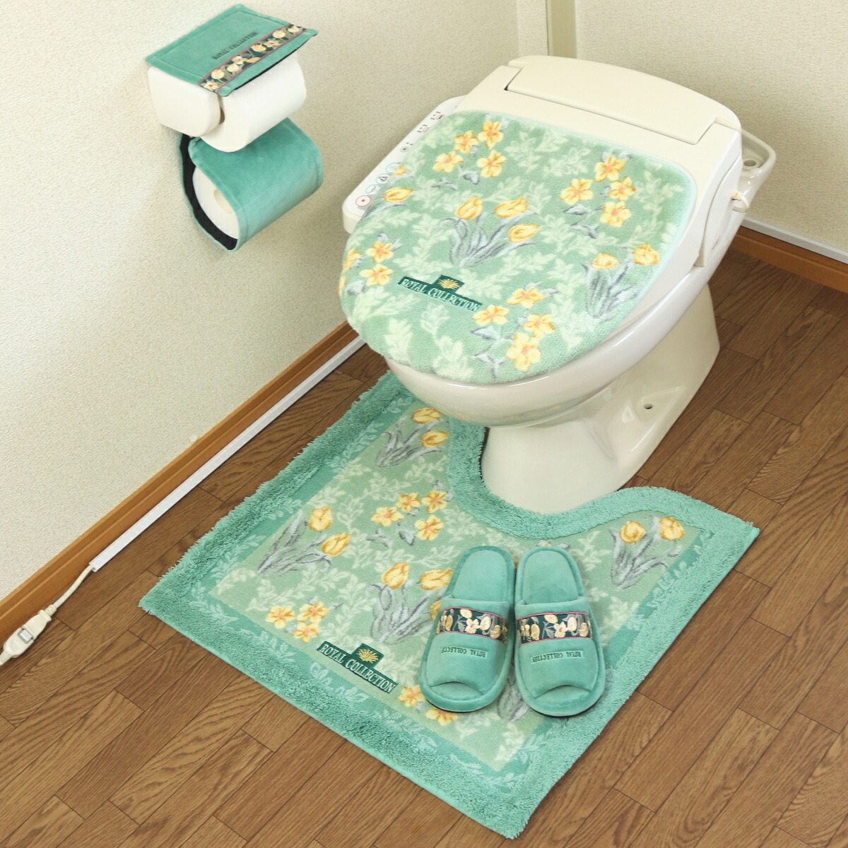 【楽天市場】トイレマット 4点 セット 日本製 ドレニモ オカ ロイヤルコレクション アーツ グリーン おしゃれ 北欧 ピンク グレー ...