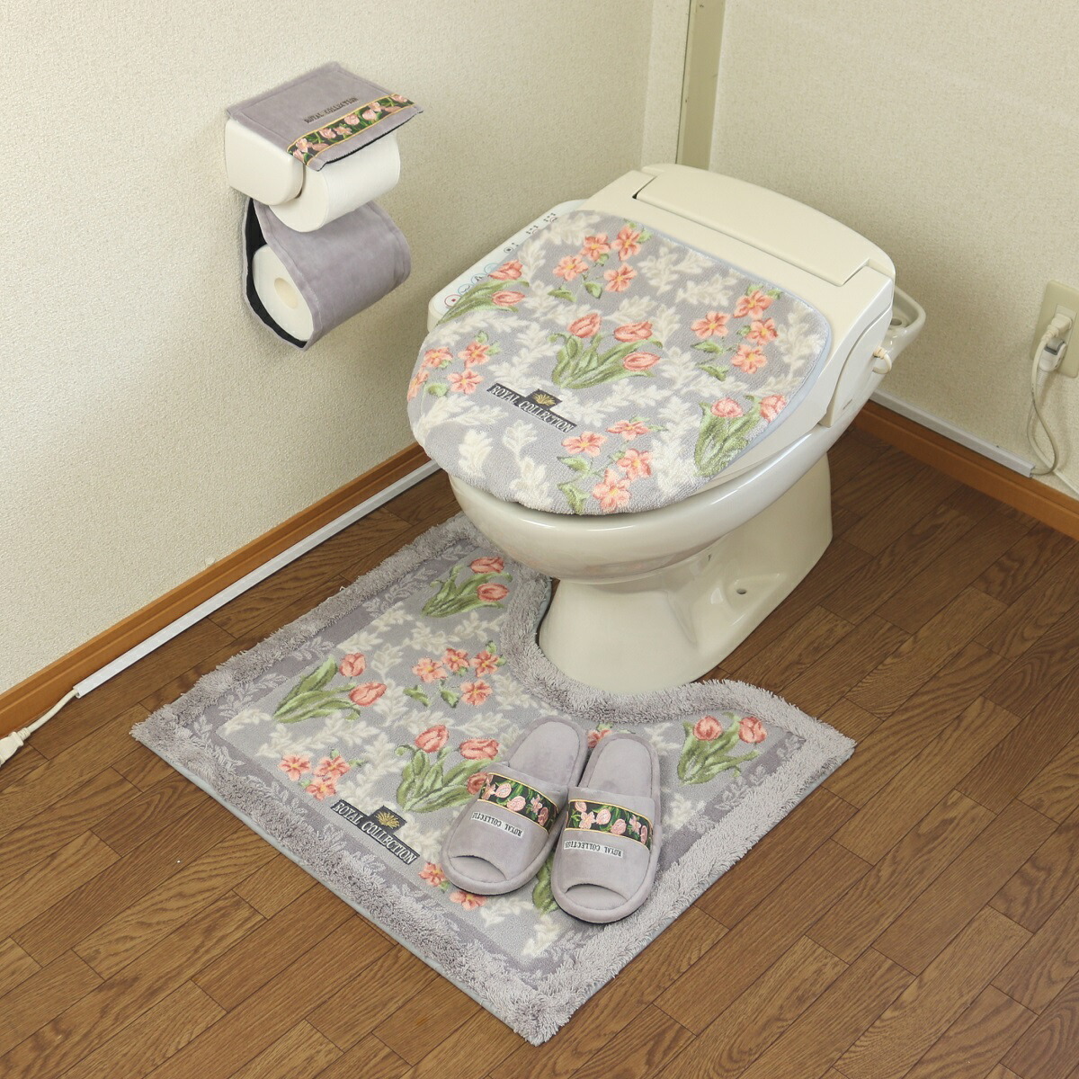 【楽天市場】トイレマット 4点 セット 日本製 ドレニモ オカ ロイヤルコレクション アーツ グレー おしゃれ 北欧 ピンク グリーン ...