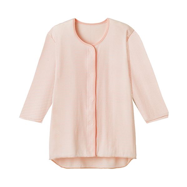 【楽天市場】（まとめ）オオサキメディカル プラスハートワンタッチ肌着 前開き 七分袖 婦人用 M ピンクボーダー 74819 1枚【×2セット ...