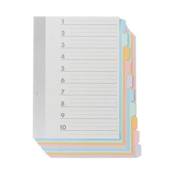 【楽天市場】（まとめ）TANOSEE 見出しカード A4タテ2穴 5色10山+扉紙 1パック（5組）【×20セット】：QUOLI