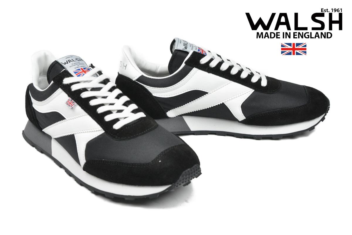 【楽天市場】【平日10時までのご注文で即日出荷！】 ウォルシュ メンズ スニーカートルネード-T ブラック/ホワイト 英国製 tor24469 WALSH：クインクラシコ（Queen ...