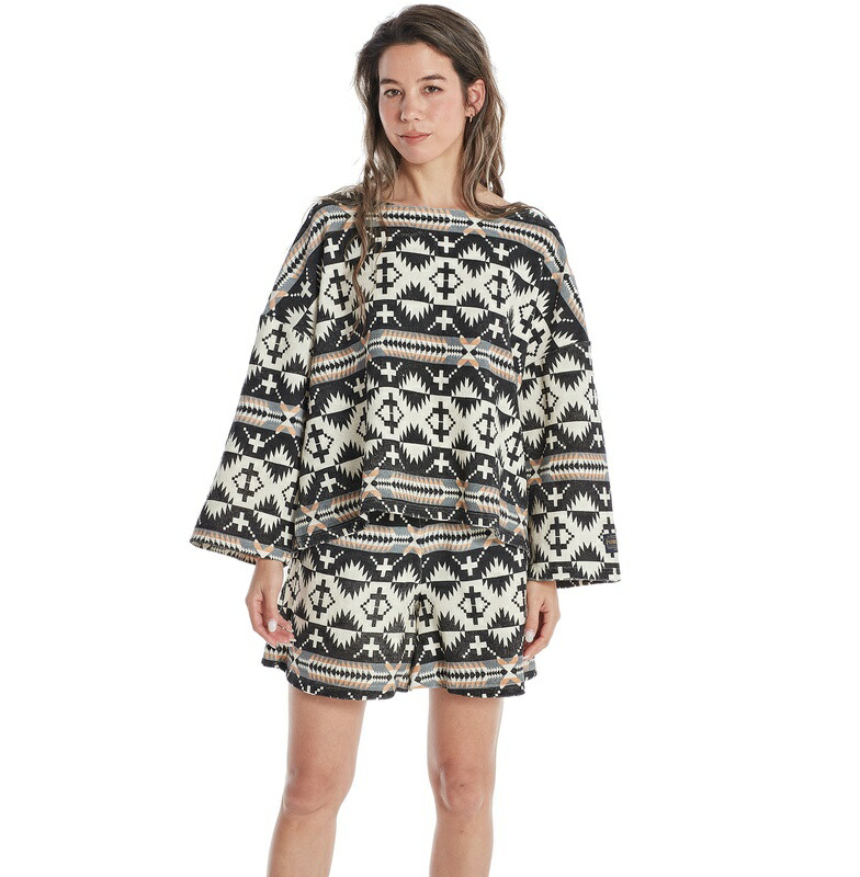 【楽天市場】【ROXY x PENDLETON】TOPS UVカット クロップド丈 トップ クルー プルオーバー スウェット ...