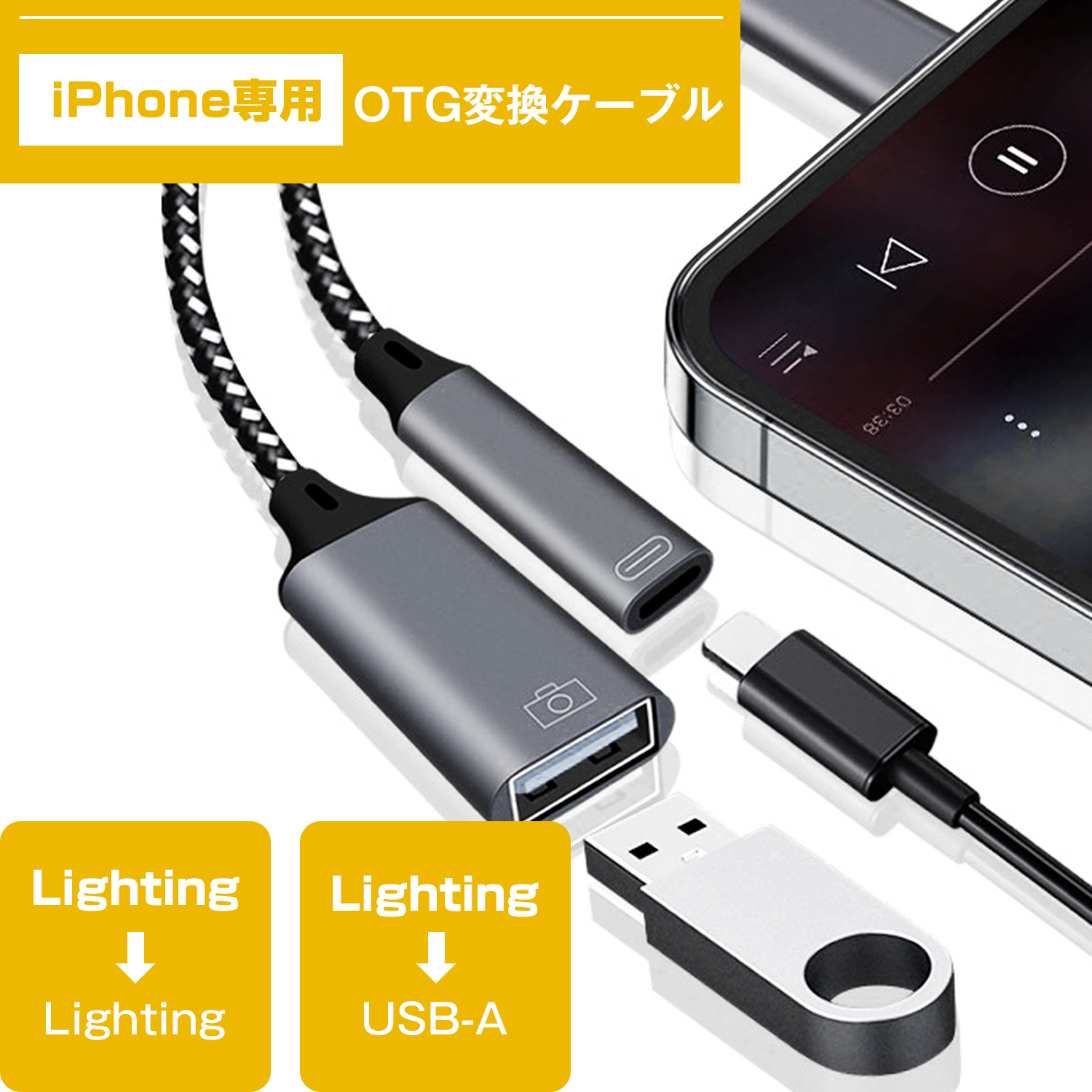 【楽天市場】iPhone用OTGケーブル OTGアダプタ OTG転換器 iPhone用 OTG転換 OTG変換 iPhone用 変換アダプター ...