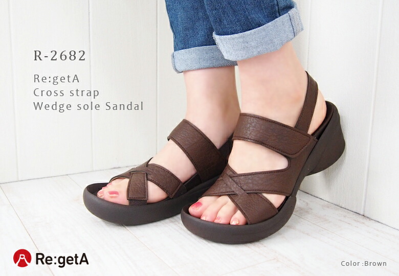 【楽天市場】【最大1,200円OFFクーポン出現！】リゲッタ レディース サンダル R2682 ウェッジソール バックベルト バックストラップ 5cmヒール | コンフォート 安定感 甲 ...