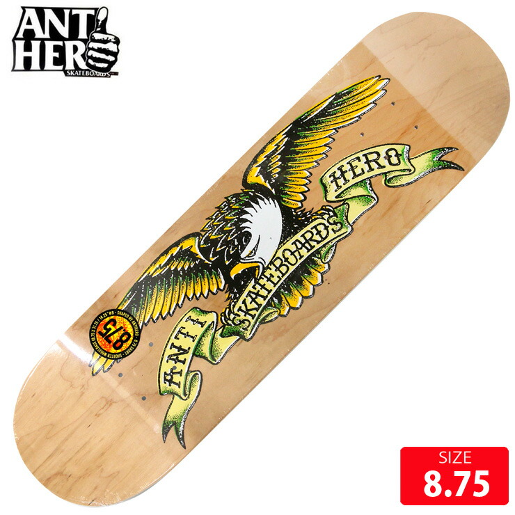 【楽天市場】スケボー デッキ アンチヒーロー ANTIHERO MISREGISTERED EAGLER II SIZE 8.75 アンタイ ...