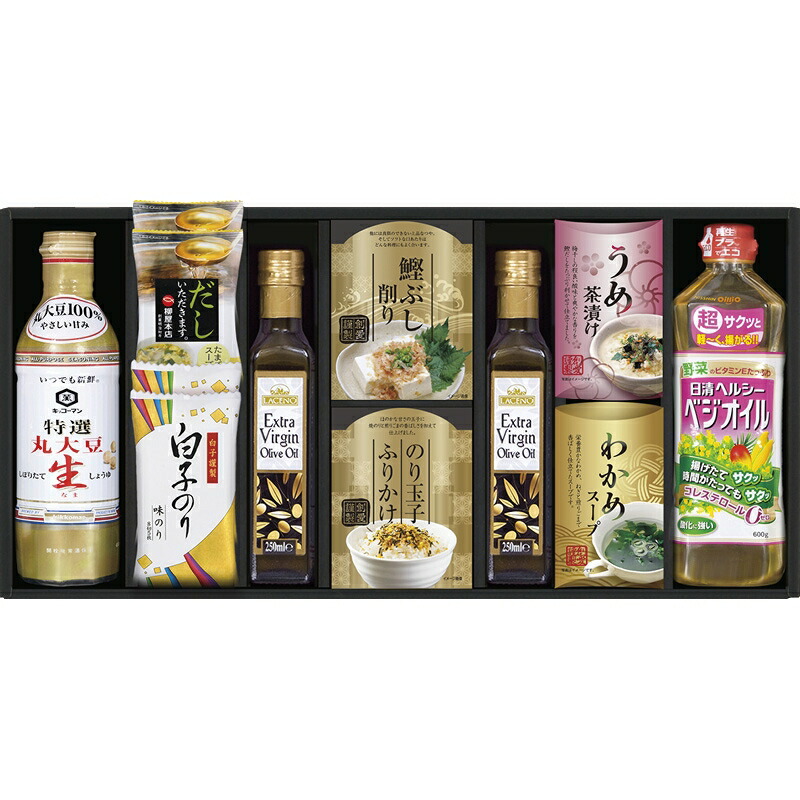 【楽天市場】(3/5は抽選で100％P還元)(のし包装無料対応可) OLK-50 キッコーマン生しょうゆ&オリーブオイル詰合せ ギフト お中元 ...