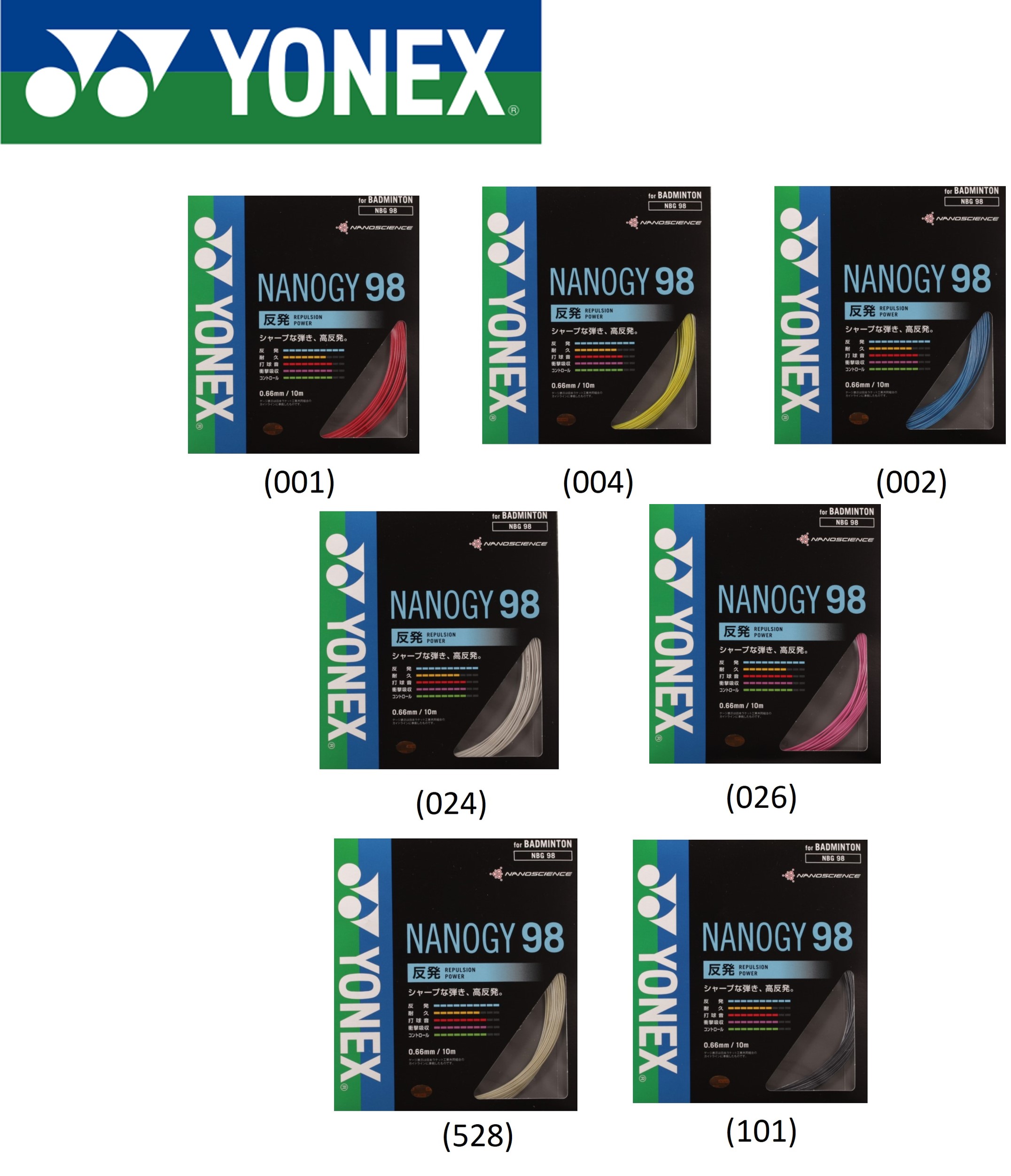 【楽天市場】ヨネックス YONEX バドミントンストリング ナノジー98 NBG98 バドミントン：ラケットショップハマナカ