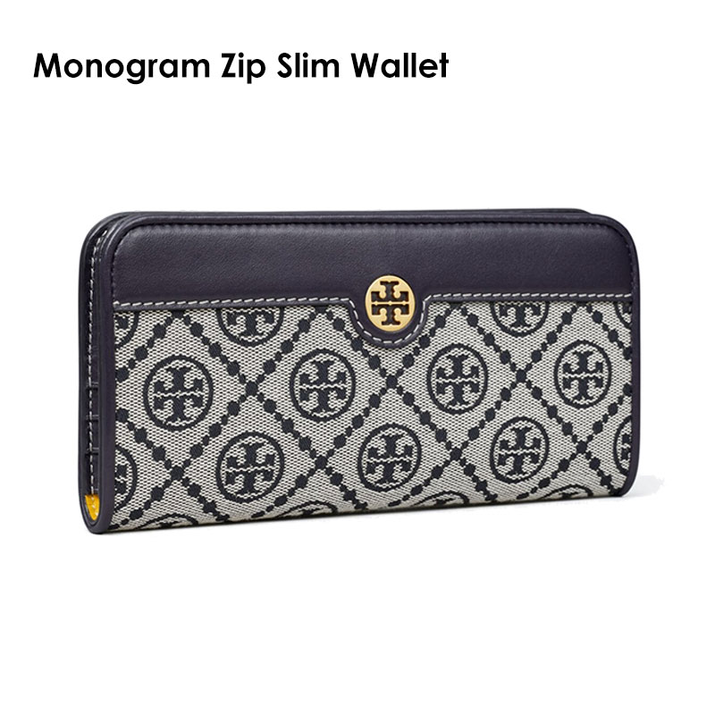 【楽天市場】TORY BURCH トリーバーチ 財布 W T Monogram Zip Slim Wallet 88708 405 Tory ...
