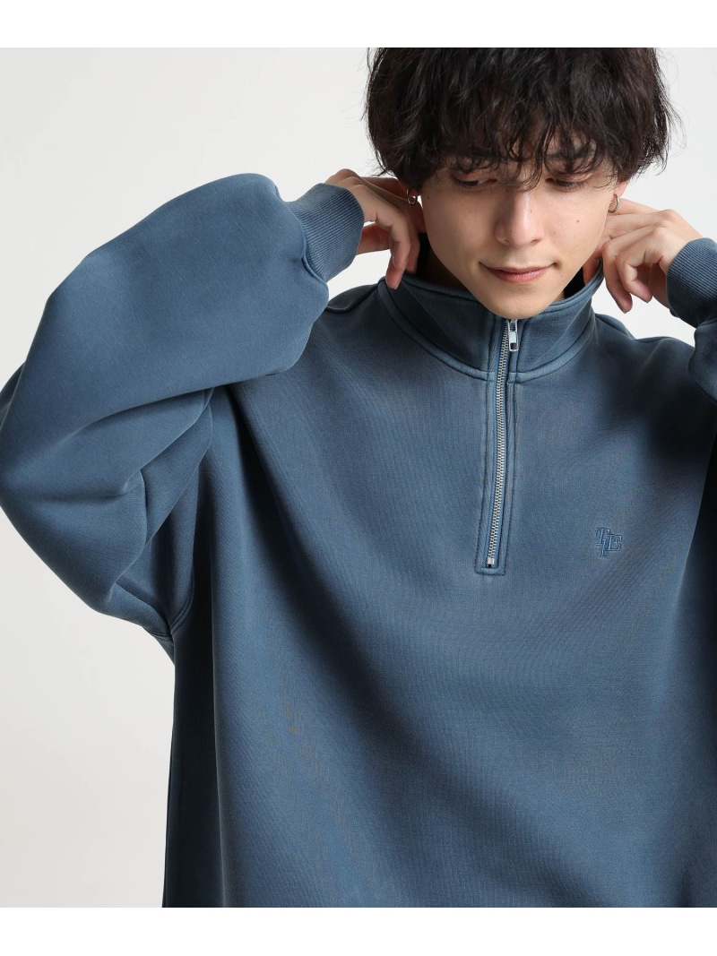 【楽天市場】【SALE／40%OFF】ピグメント/ワンポイント刺繍テックハーフジップ RAGEBLUE レイジブルー トップス スウェット・トレーナー グリーン グレー ブルー ホワイト ...