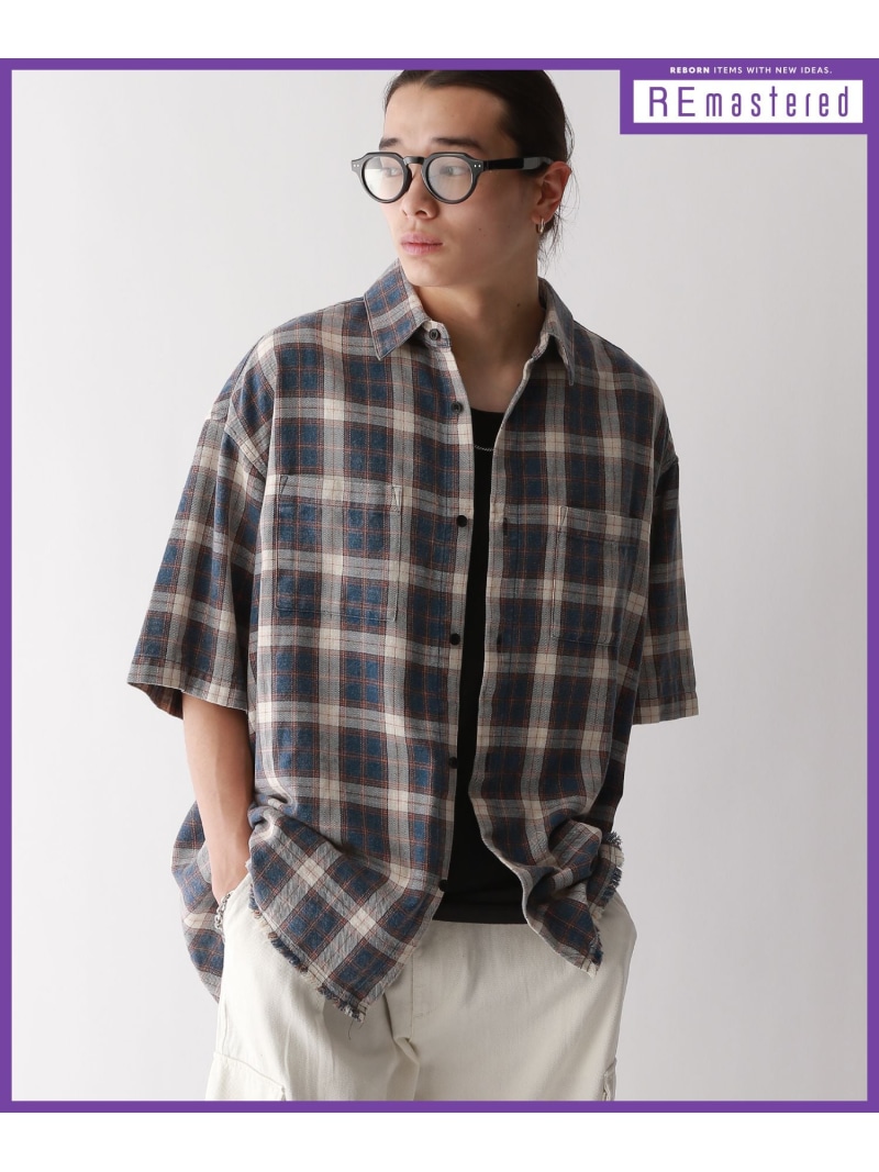 【楽天市場】【SALE／30%OFF】【REmastered】裾フリンジ/オーバーサイズオンブレチェックシャツ RAGEBLUE レイジブルー トップス シャツ・ブラウス グレー ブルー ...