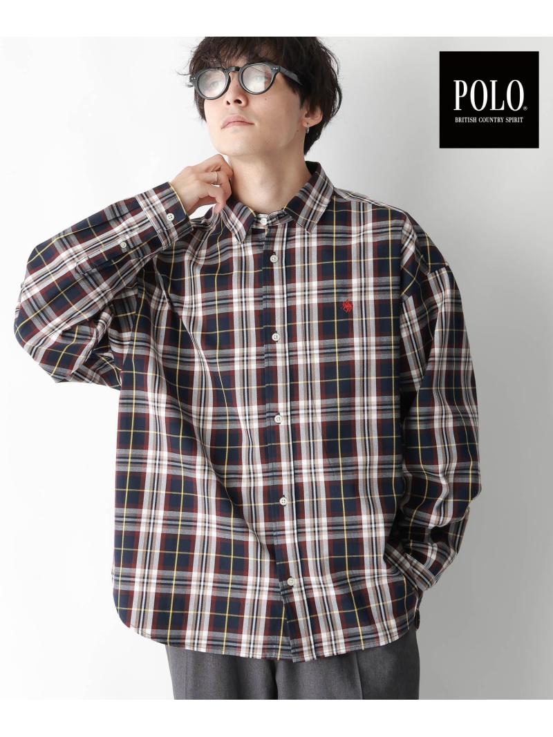 【楽天市場】【SALE／30%OFF】【POLO BCS/ポロ・ビーシーエス】オーバーサイズチェックシャツ RAGEBLUE レイジブルー トップス シャツ・ブラウス グリーン ネイビー ...
