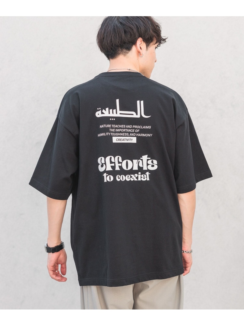 【楽天市場】【WEB限定】天竺コットン/アラビアバックプリントオーバーサイズTシャツ RAGEBLUE レイジブルー トップス カットソー・Tシャツ ブラック グリーン ホワイト ...