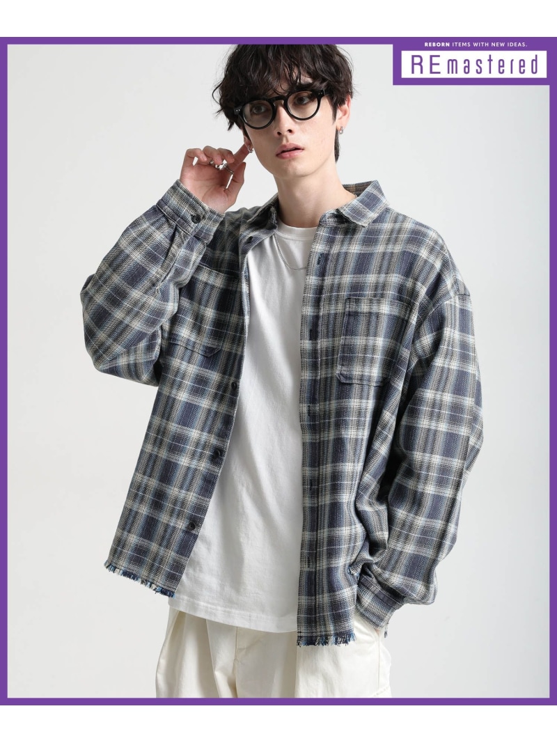 【楽天市場】【SALE／50%OFF】【REmastered】オーバーサイズチェックシャツ RAGEBLUE レイジブルー トップス シャツ・ブラウス ブルー グレー【RBA_E ...